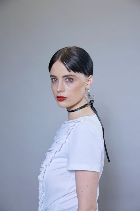 White draped t-shirt – Nicole Quadrio