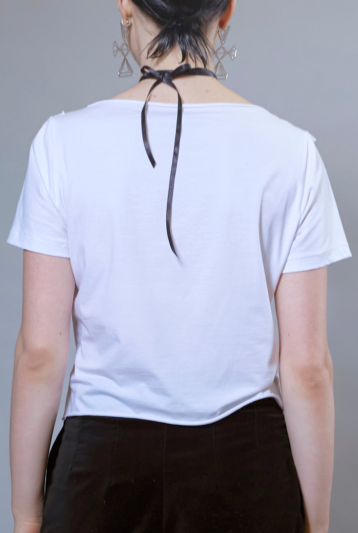 White draped t-shirt – Nicole Quadrio